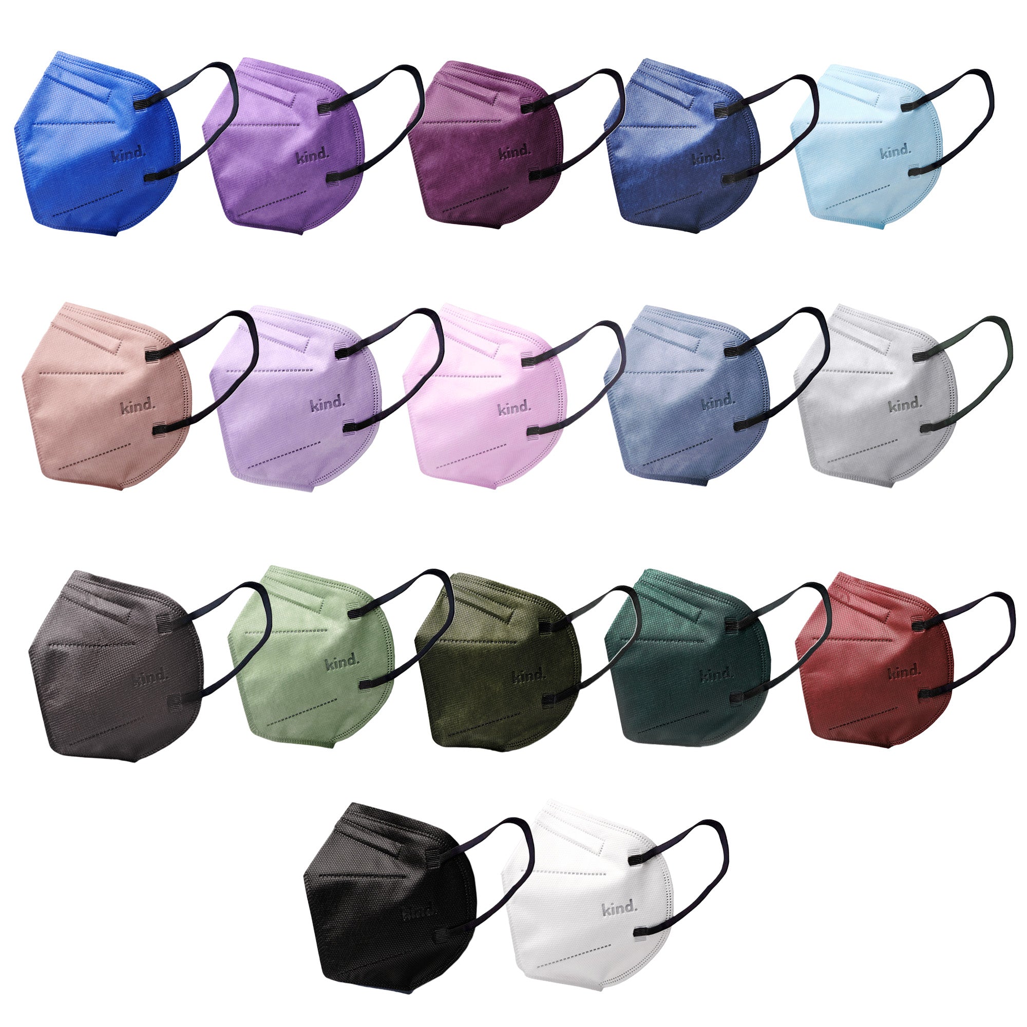 (Cone shape) Kind KN95 Respirator Face Mask: Full Set Collection - 17 ...