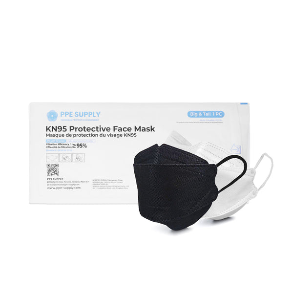 Big Tall Large KN95 Respirator Face Mask Individually Sealed Extended Earloops